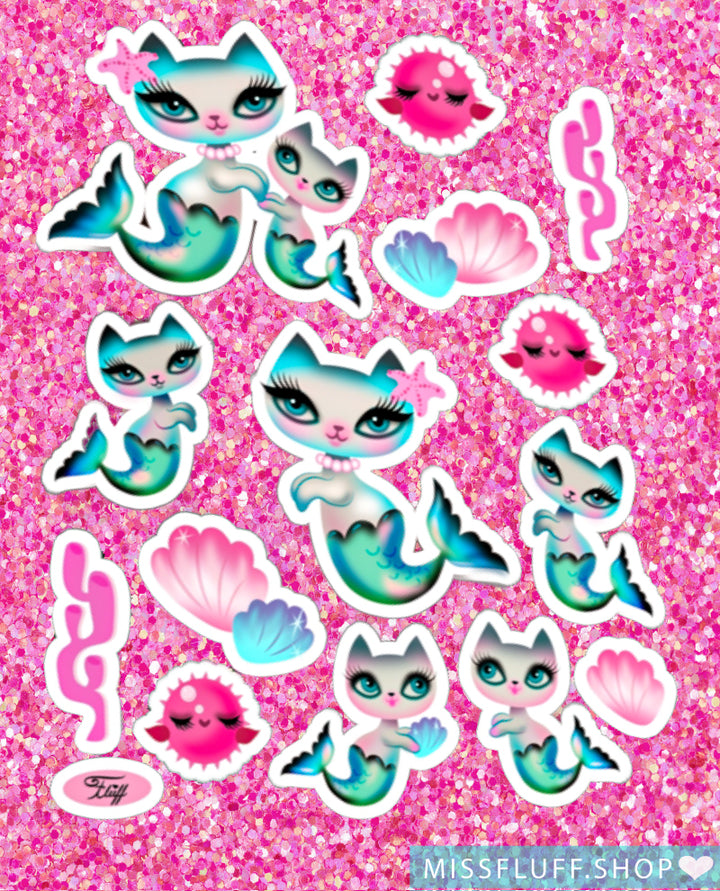 Cute Kawaii and Vintage Inspired Fluff Stickers – Miss Fluff's Boutique